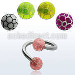 316L steel spiral with two 5mm acrylic web ball